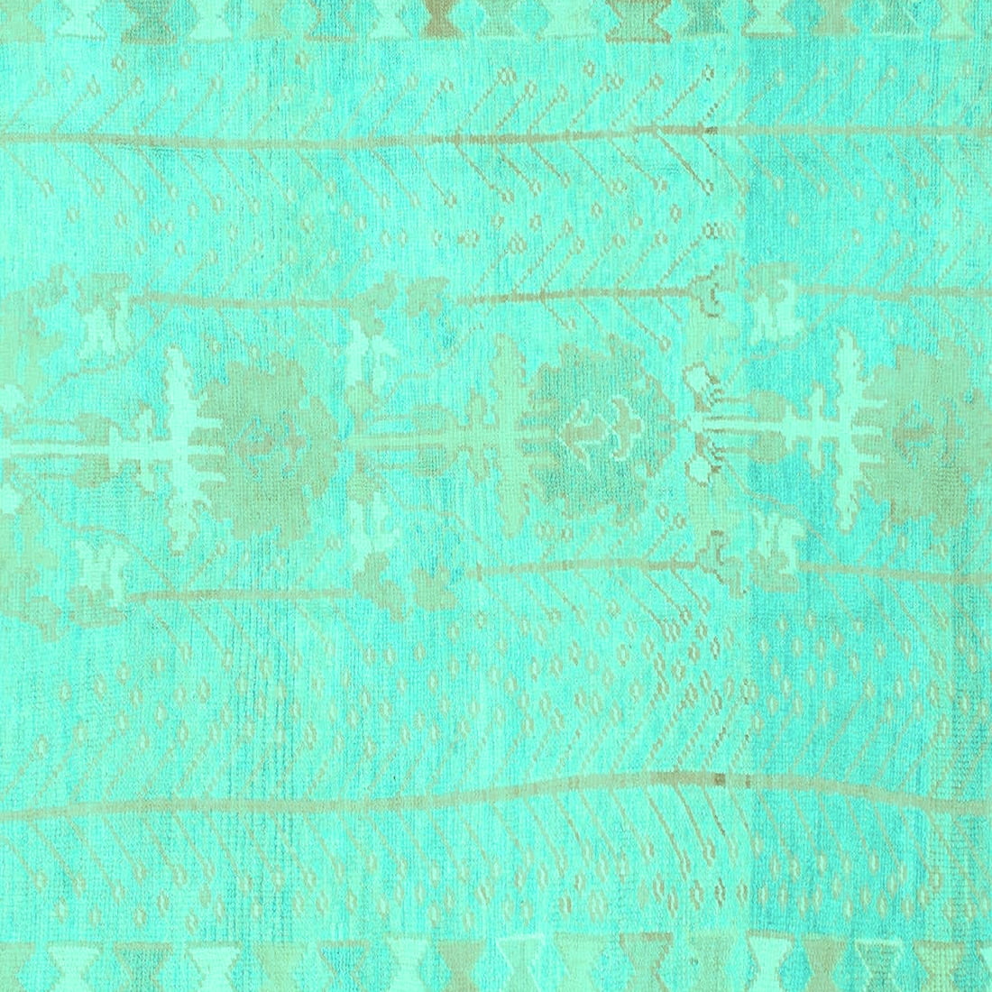 Ahgly Company Indoor Square Abstract Turquoise Blue Modern Area Rugs, 4 ...