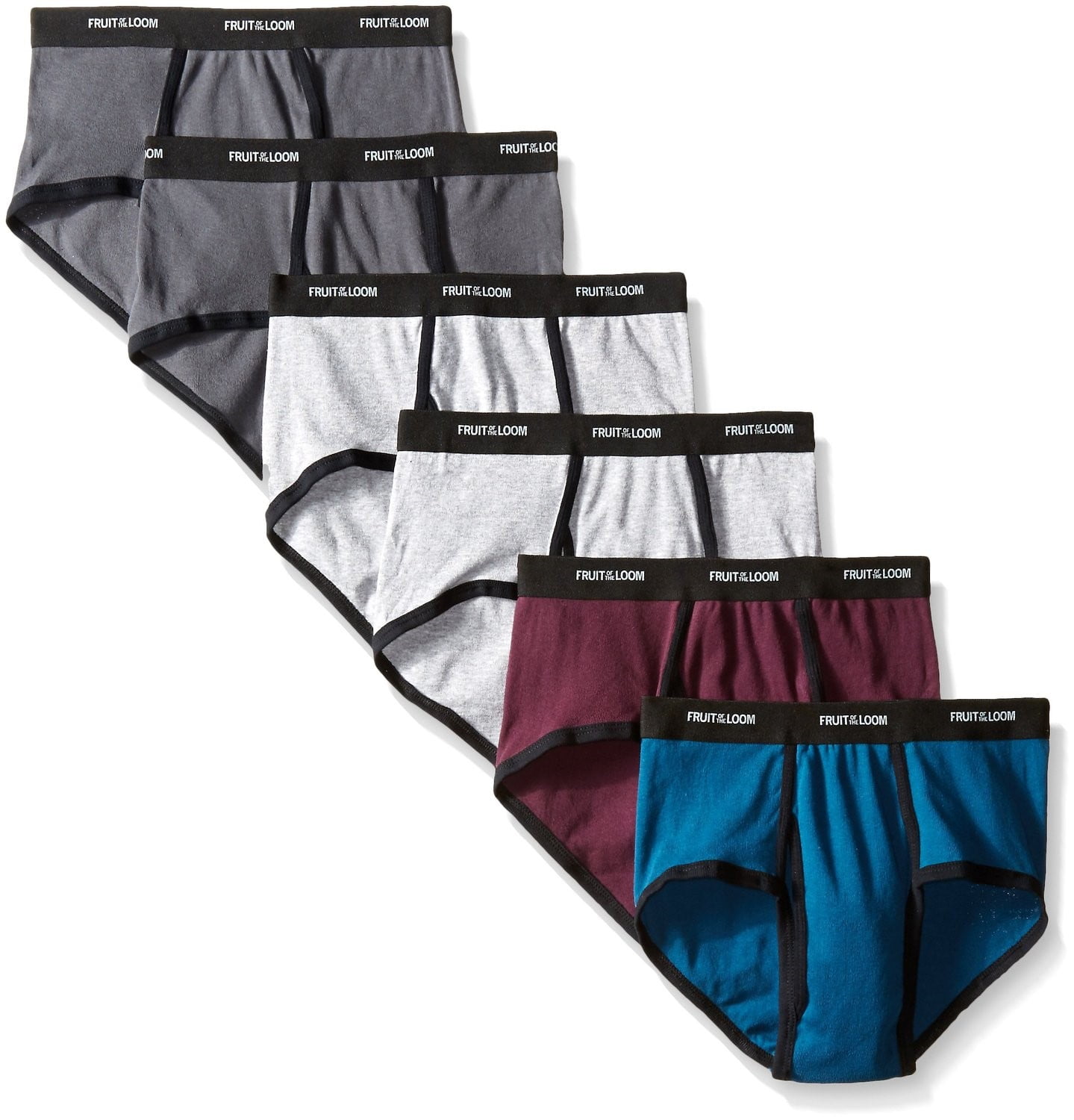 Fruit of the Loom Men`s 6-Pack Assorted Ringer Fashion Briefs, FTL ...