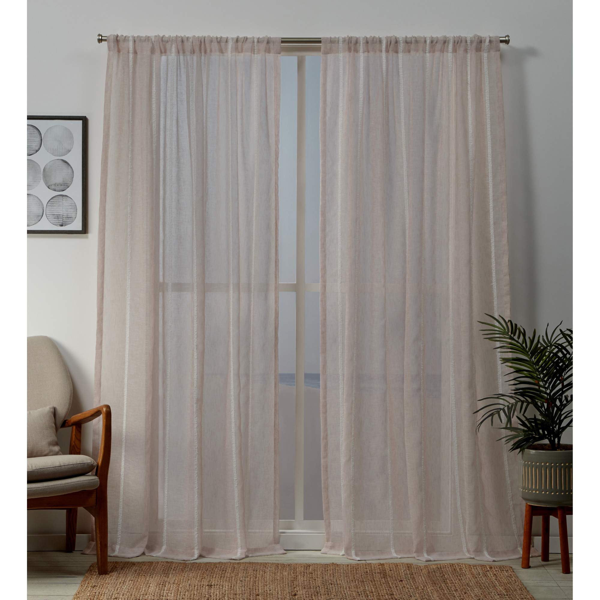 Exclusive Home Santos Sheer Rod Pocket Top Curtain Panel Pair - Walmart.com