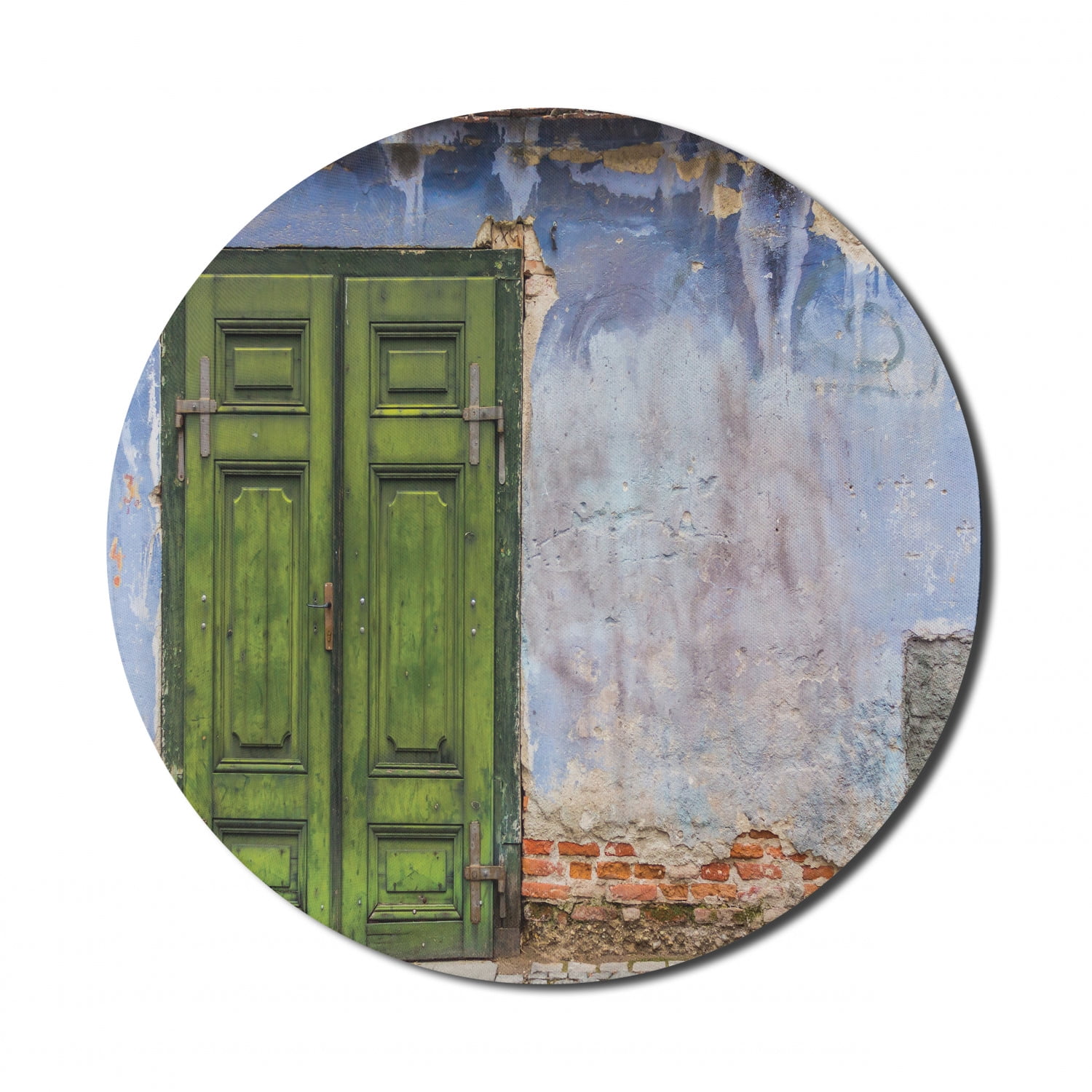 Rustic Mouse Pad for Computers, Colored House a Pastel Weathered Door ...