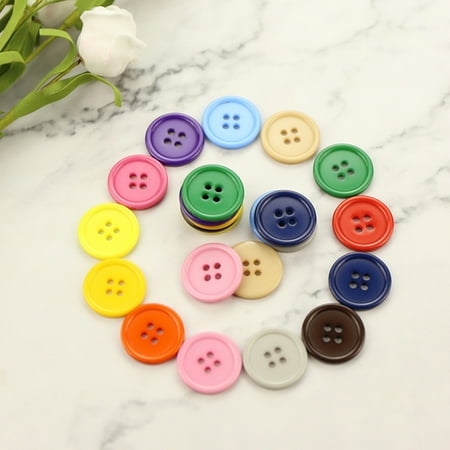 100-Piece Colorful Sewing Buttons Plastic Mixed Color Buttons Sewing ...