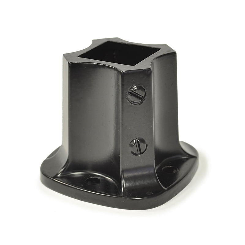 The Village Ironsmith FF125 Black Steel Floor Flange for 1-1/4 in. Rail ...