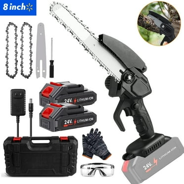 Mini Chainsaw Cordless 8 Inch,Hand Chainsaw Battery Powered ...