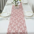 BalsaCircle 12x108 in Dusty Rose Rose Floral Lace Table Runner Wedding ...