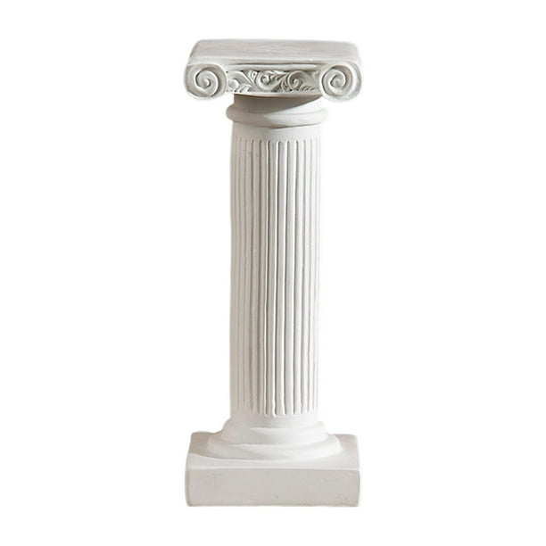 3 Pieces White Roman Pillars Architecture Statue Garden Ornament Base ...