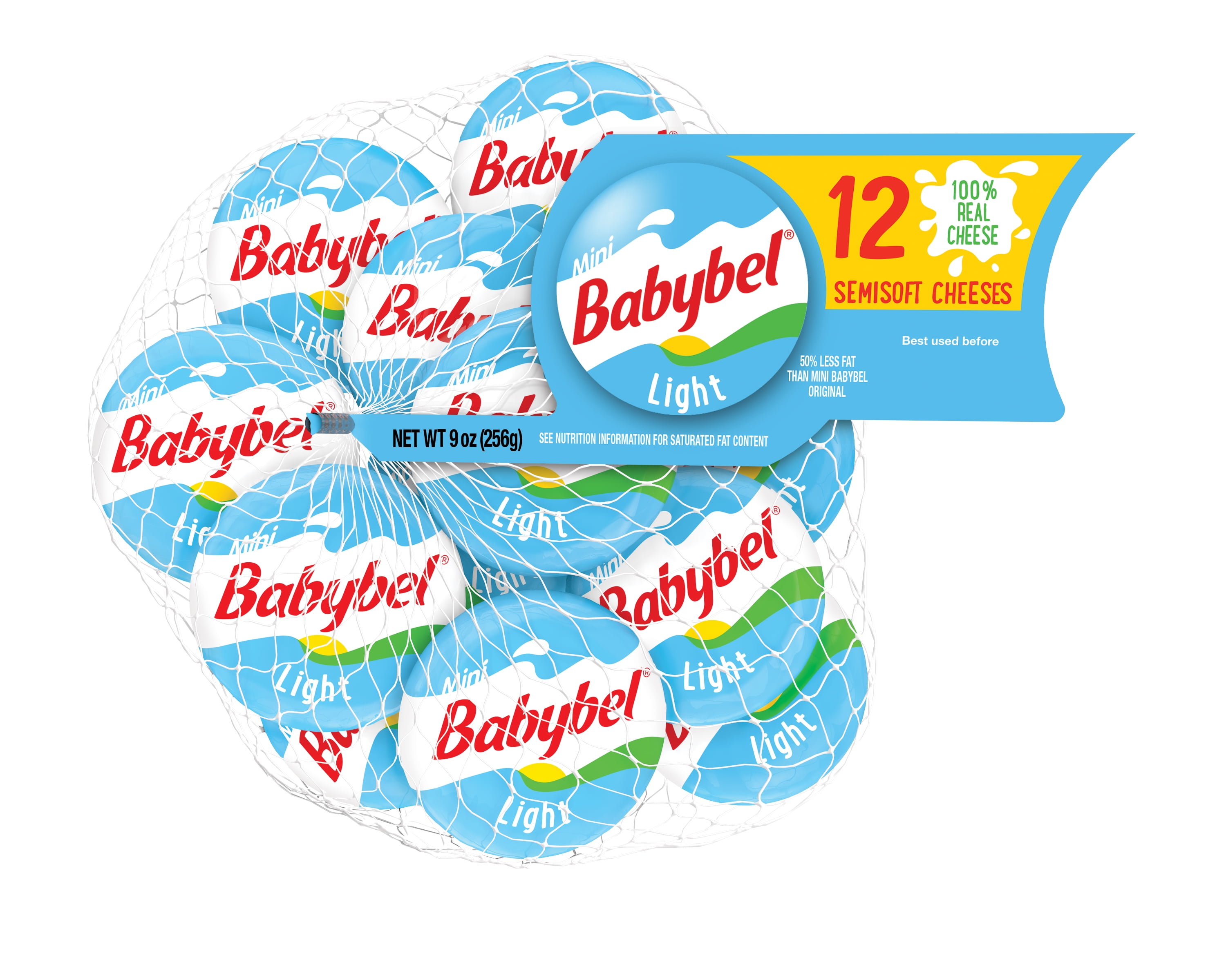 Mini Babybel Light Semisoft Cheese, 0.75oz 12 count - Walmart.com ...