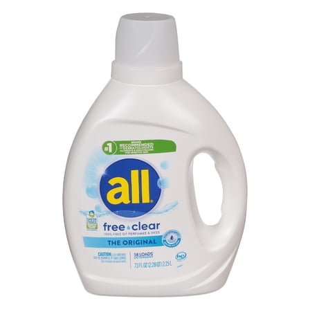 all Liquid Laundry Detergent, Free Clear, Odor Relief, 141oz, 79 Loads ...