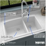Karran Usa Qt-711 Quartz Qt 33" Drop In Double Basin Quartz Composite ...