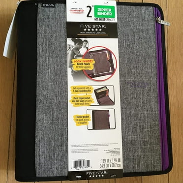 Five Star Zipper Binder, 1 Inch 3-Ring Binder, Carry-All with Internal ...