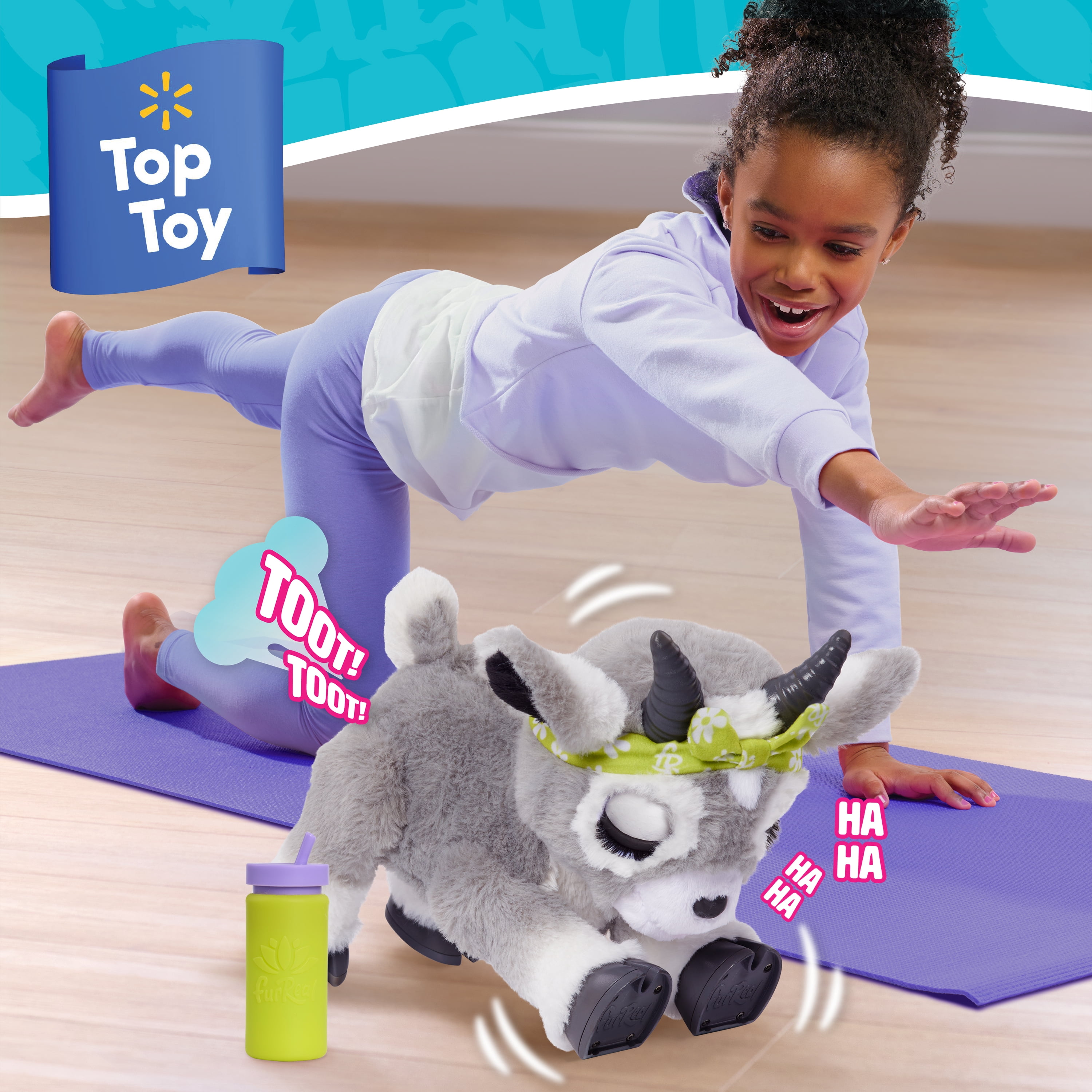 furReal Daisy the Yoga Goat Interactive Toy, 11-inch Realistic Plush ...
