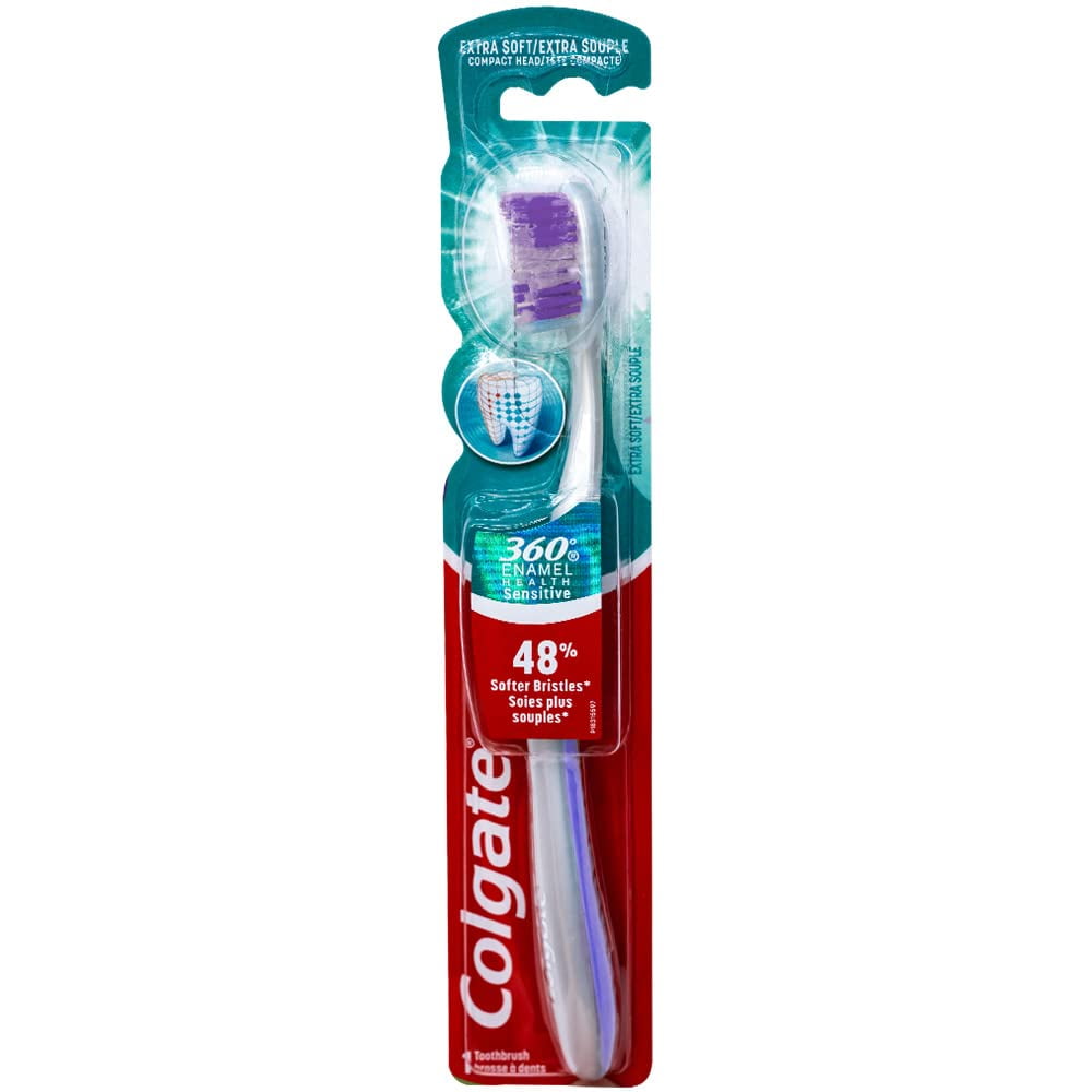Colgate 360 Enamel Health Sensitive Toothbrush, Compact Head, Extra ...