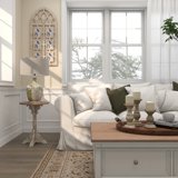 DecMode 16" x 23" White Wood Intricately Carved Scroll Accent Table ...