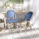 Furniture of America Reo Aluminum Patio Counter Dining Chair in Blue ...