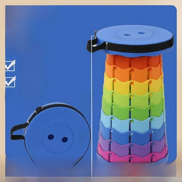 Taburete plegable portátil para exteriores, taburete retráctil de ...