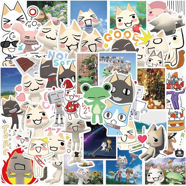 50pcs Inoue Toro Stickers Cute Cartoon Cats Stickers For Kids Water ...