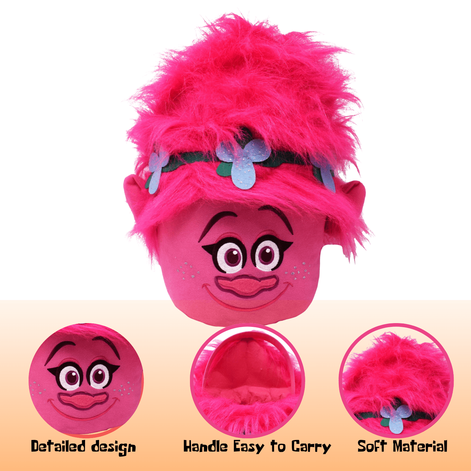 Buy Trolls Poppy Jumbo Plush Pink Basket Great for Halloween Candy ...