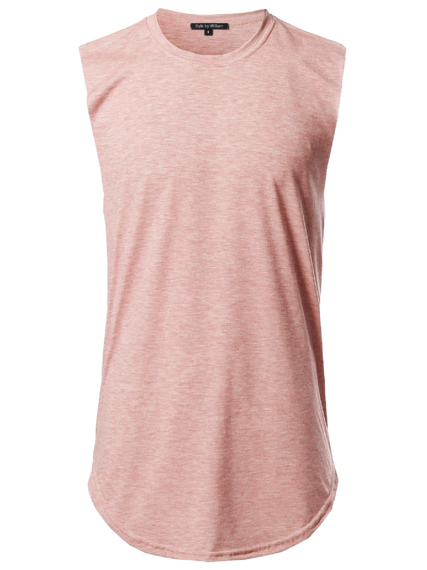 FashionOutfit Men's Solid Casual Raw Cut Edges High Low Tank Top MADE ...