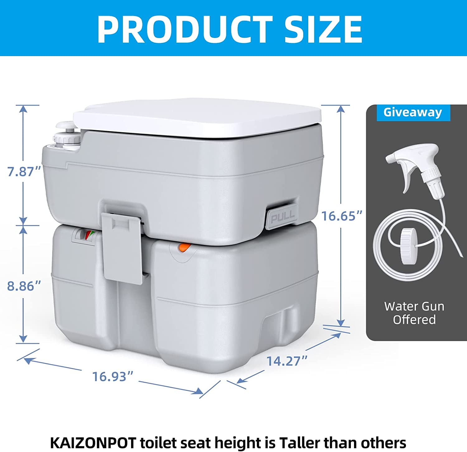 Yitahome Rv Toilet YITAMOTOR Portable Toilet 5.8 Gallon, Camping Porta ...