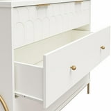 CosmoLiving by Cosmopolitan Anastasia 4 Drawer Dresser w/ Hutch, White ...