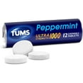 TUMS Antacid Peppermint Ultra Strength 1000, Chewable Antacid Tablets ...