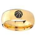 Basketball Dome Gold Plated Tungsten Men Ring 10MM - Walmart.com