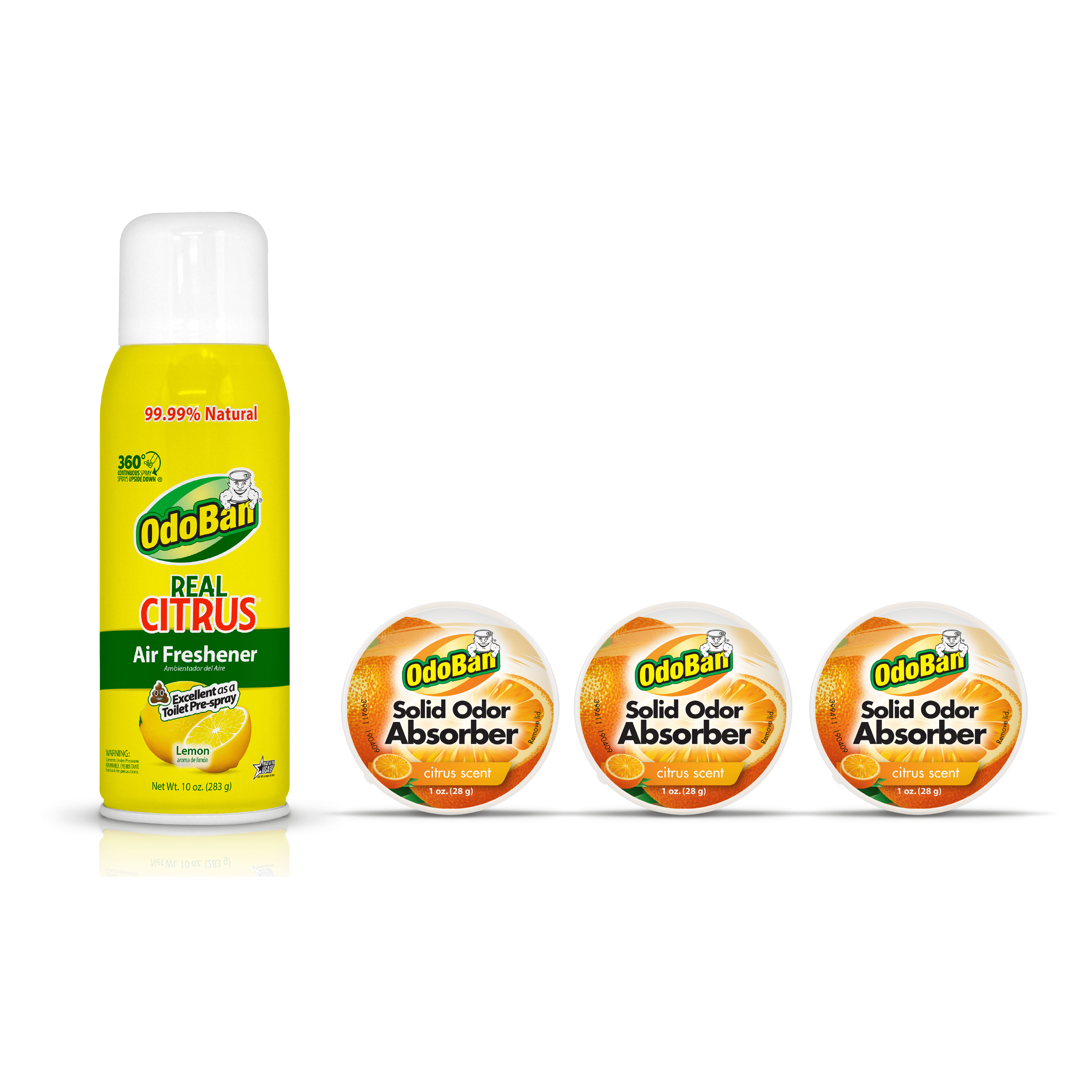 OdoBan Real Citrus Lemon Air Freshener 360 Continuous Spray and Citrus ...