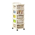 Plastic Storage Cart with Drawers, Rolling Drawer Unit with Wheels ...