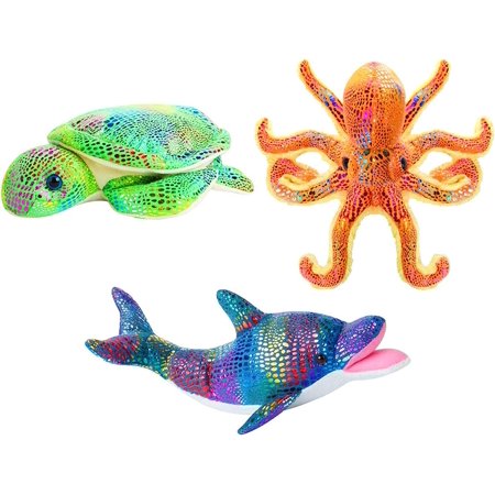Sea Stuffed Animals Set – Sea Animals Plush Toys Set of 3 Ocean Sea ...