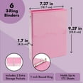 6 Pack Mini Pink 3 Ring Binder for 5.5 x 8.5-Inch Paper, 1-Inch Round ...