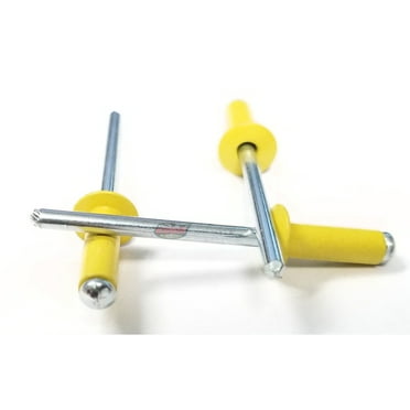 White 3/16" Rivet Large Flange Aluminum Head Steel Mandrel Blind Pop ...