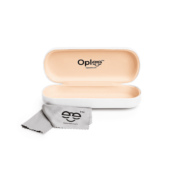Oplee™ Hard Shell Eyeglass Case with Grey Microfiber Cloth, Protective ...