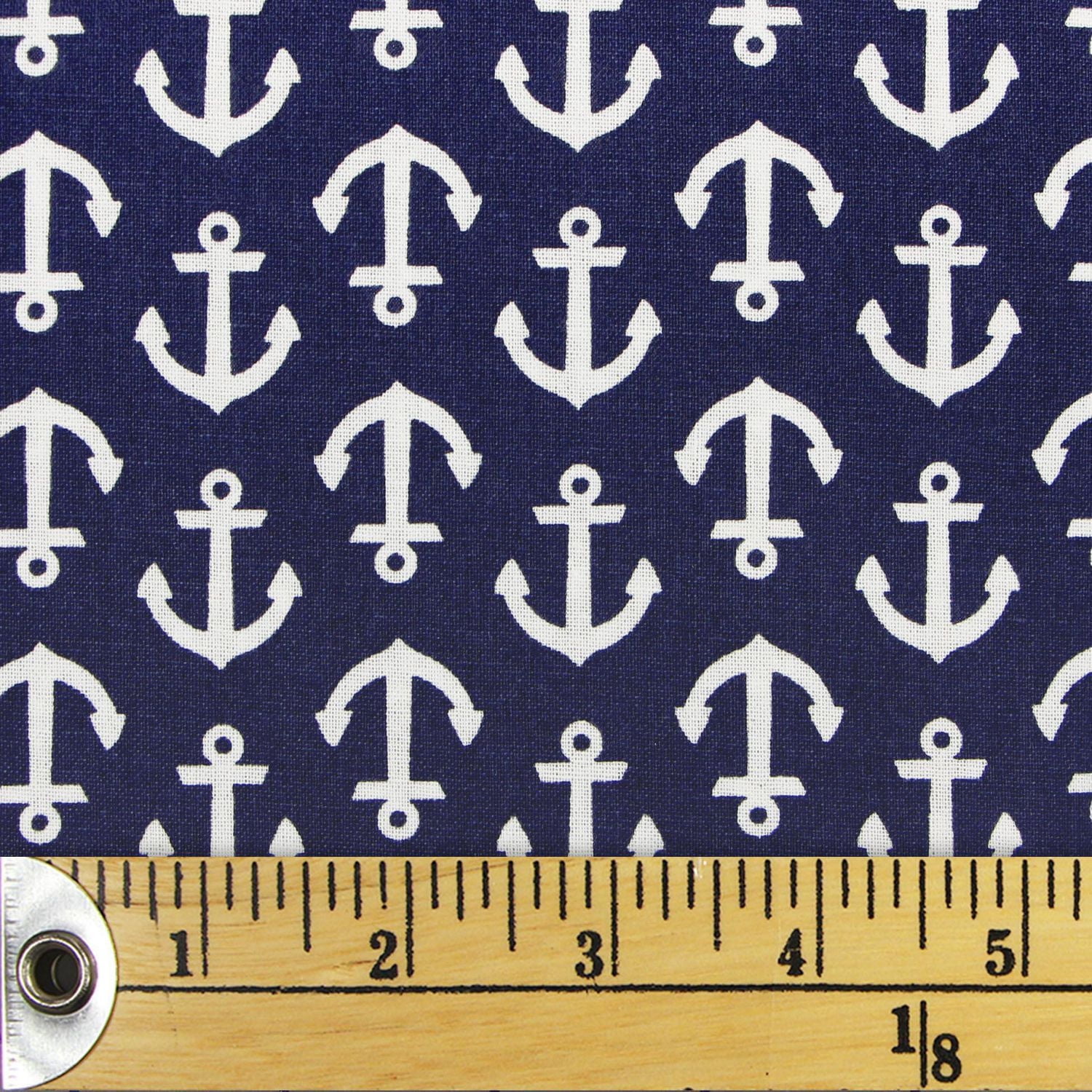 Click here for Fabric Creations Navy Blue With White Anchors Fat... prices