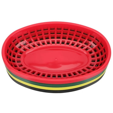 BalsaCircle 6 Assorted Oval Plastic Food Baskets 50 Wax Paper Liners ...