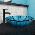 VIGO Mediterranean Seashell Glass Vessel Sink and Seville Faucet Set ...