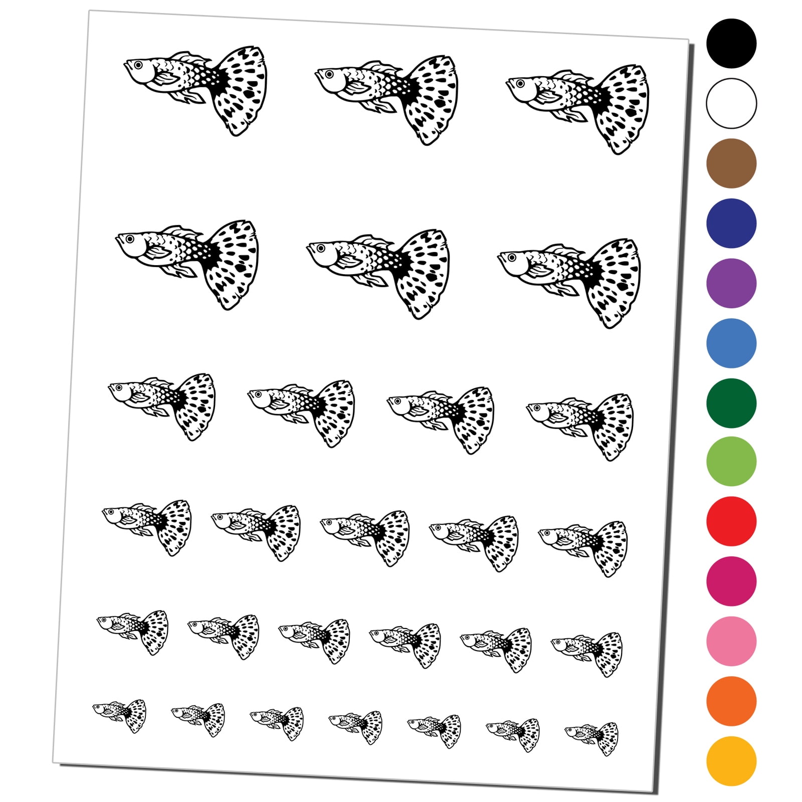 Spotted Guppy Fish Water Resistant Temporary Tattoo Set Fake Body Art ...