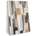 Abstract Color Block Canvas Wall Art for Living Room, Brown Geometric ...