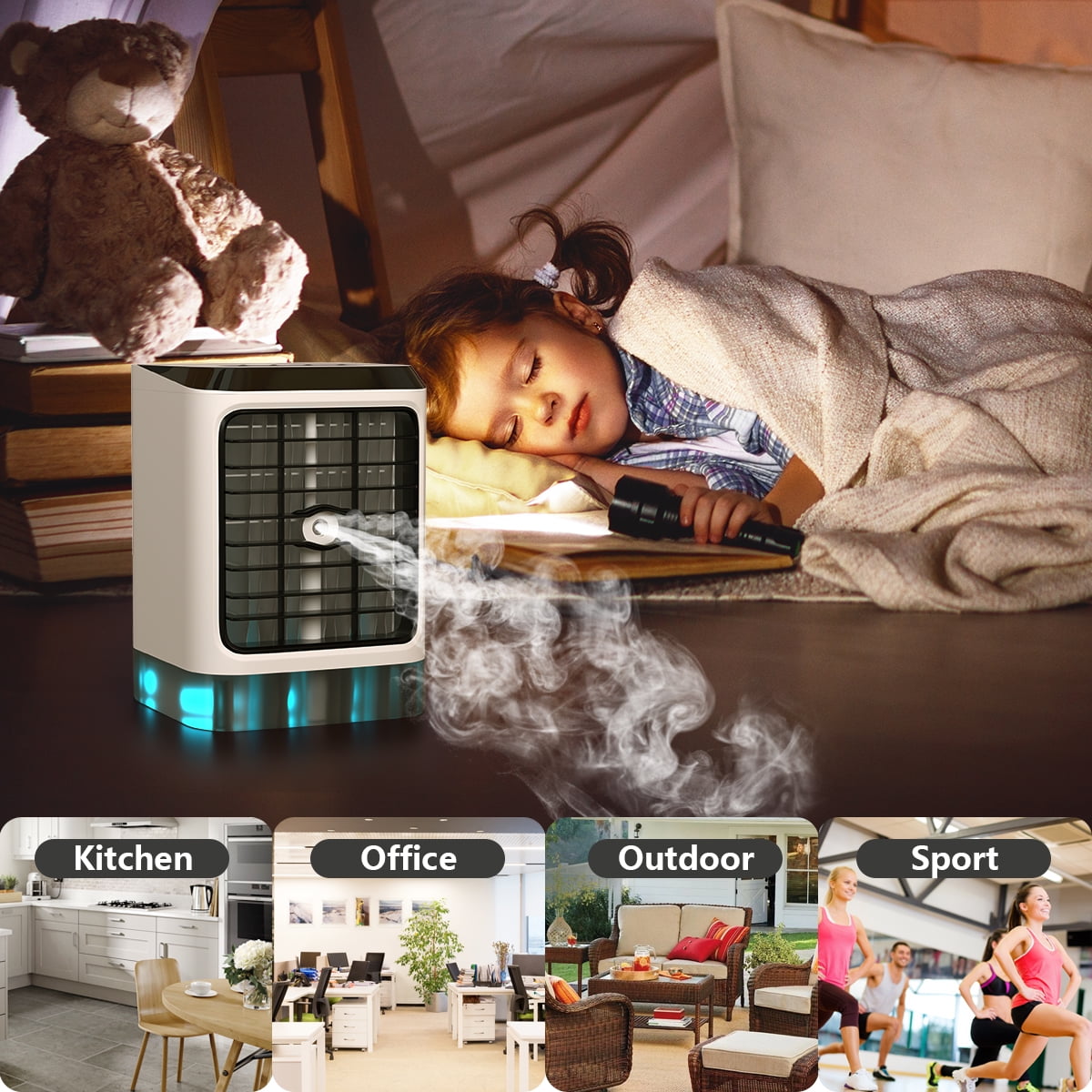 2 DAYS Delivery Mini Portable Fan Personal Evaporative Air Cooler Super ...