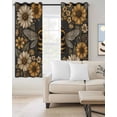 Bee Flowers Blackout Curtains for Bedroom Living Room Darkening ...