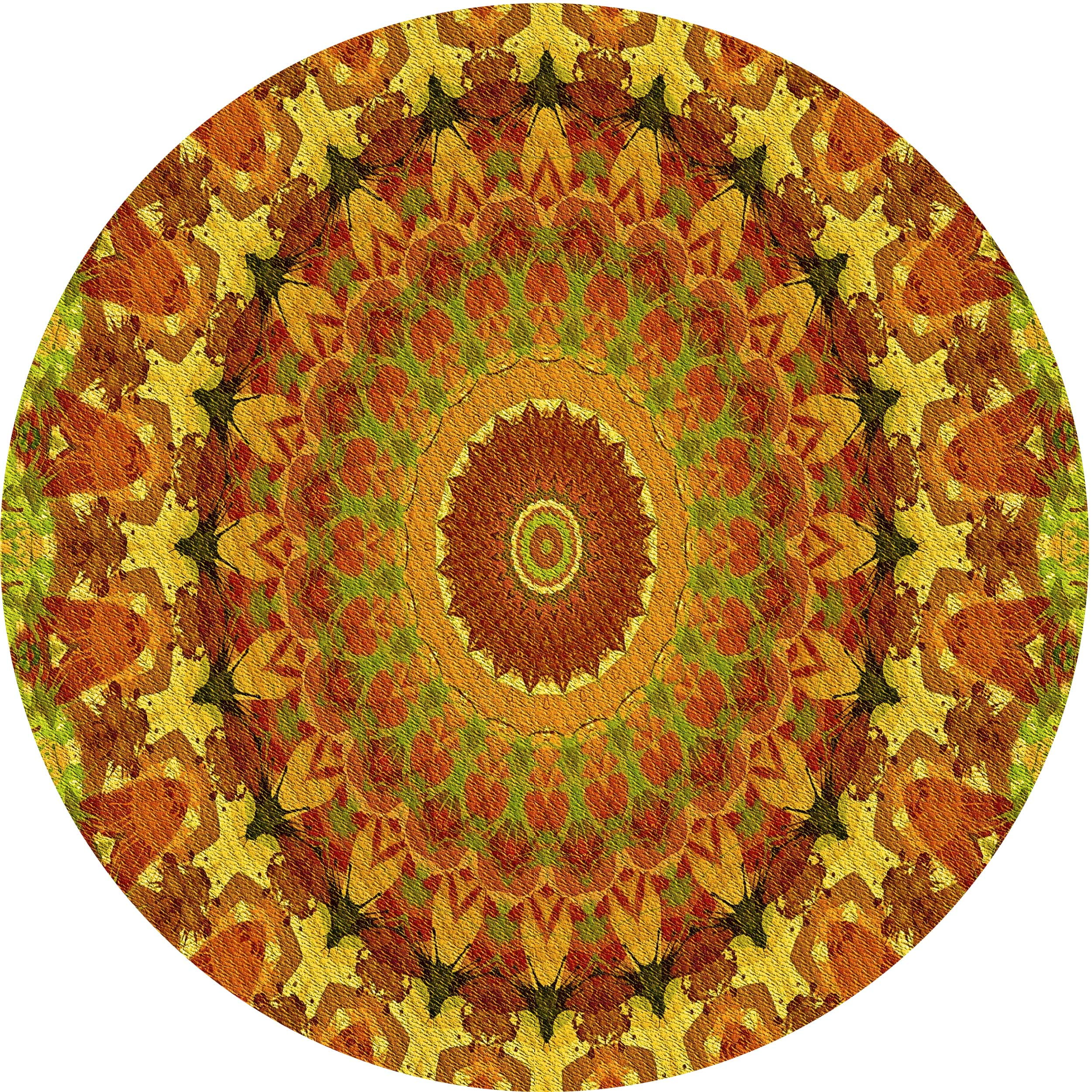 Ahgly Company Indoor Round Patterned School Bus Yellow Area Rugs, 6 ...