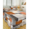 Burnt Orange Grey Bed Skirt Queen Size 18 Inch Drop, Oil Painting ...