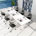 Folding Conference Room Tables with Silent Wheels, 6-12 Person Modern ...