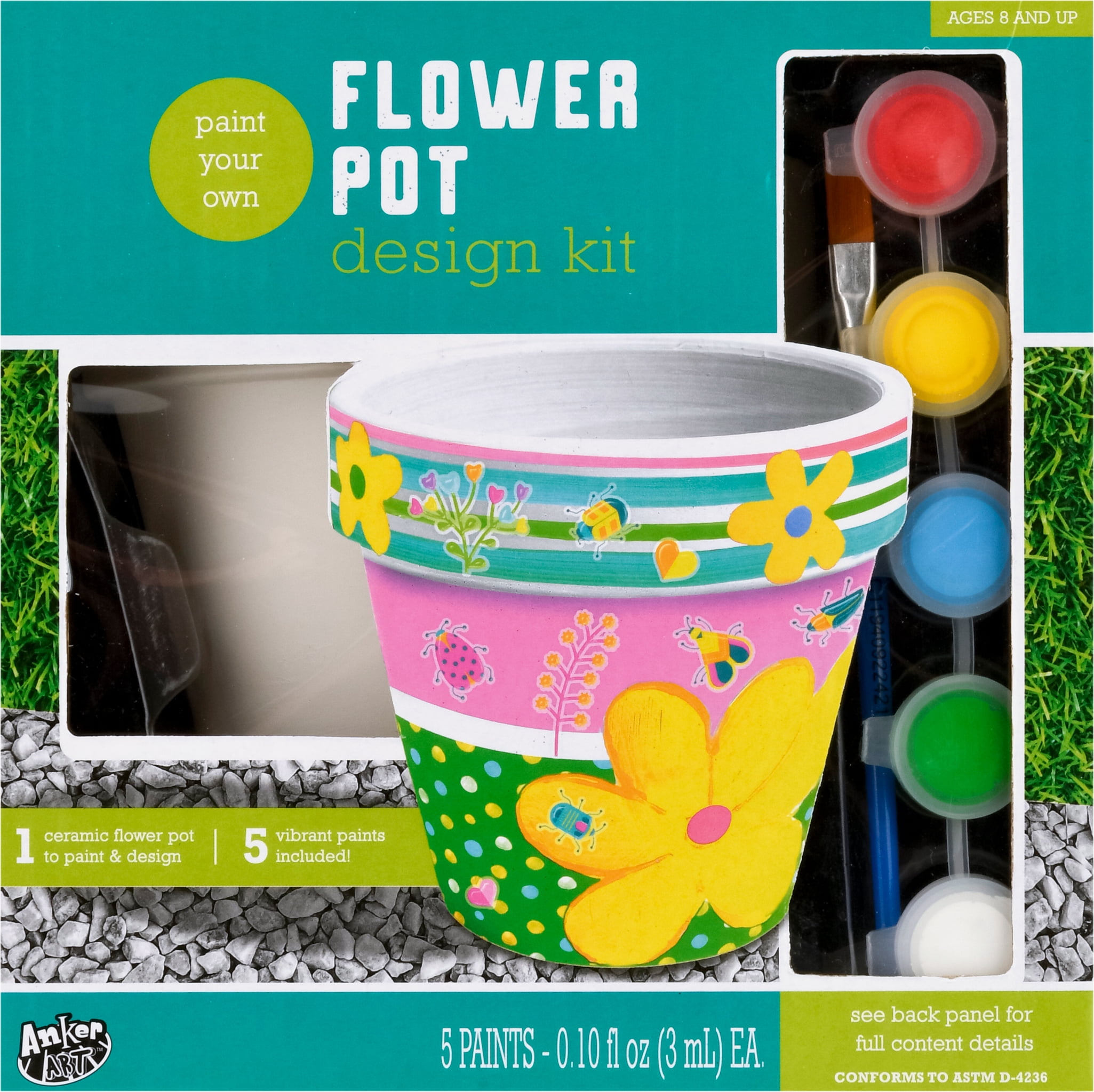 Paint Your Own Flower Pot Craft Kit - Walmart.com