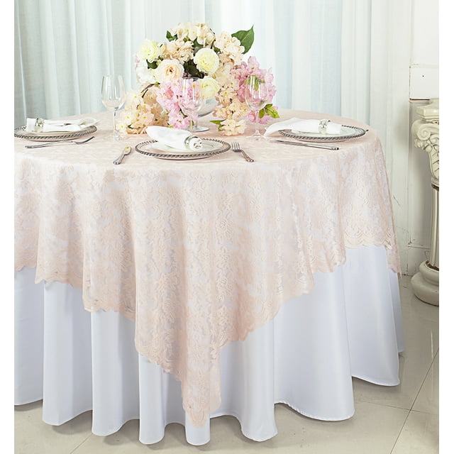 Wedding Linens Inc. 72 in x 72 in Lace Table Overlays, Lace Tablecloths ...