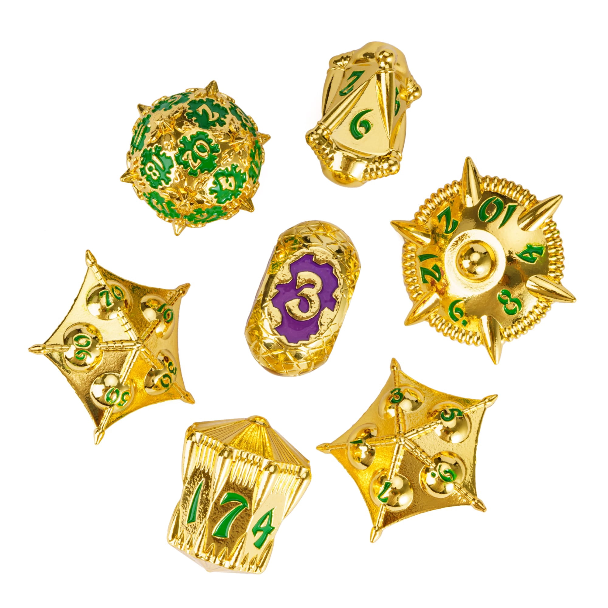 Cusdie Metal DND Dice Set, 7 die Metal Polyhedral D&D Dice Set Dragon ...