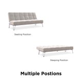 Novogratz Elle Futon, Convertible Sofa Bed and Couch, Gray Velvet ...