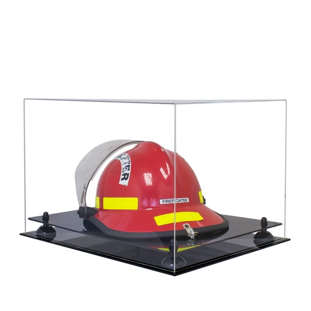 Deluxe Clear Acrylic Fireman's Helmet Large Display Case with Black ...