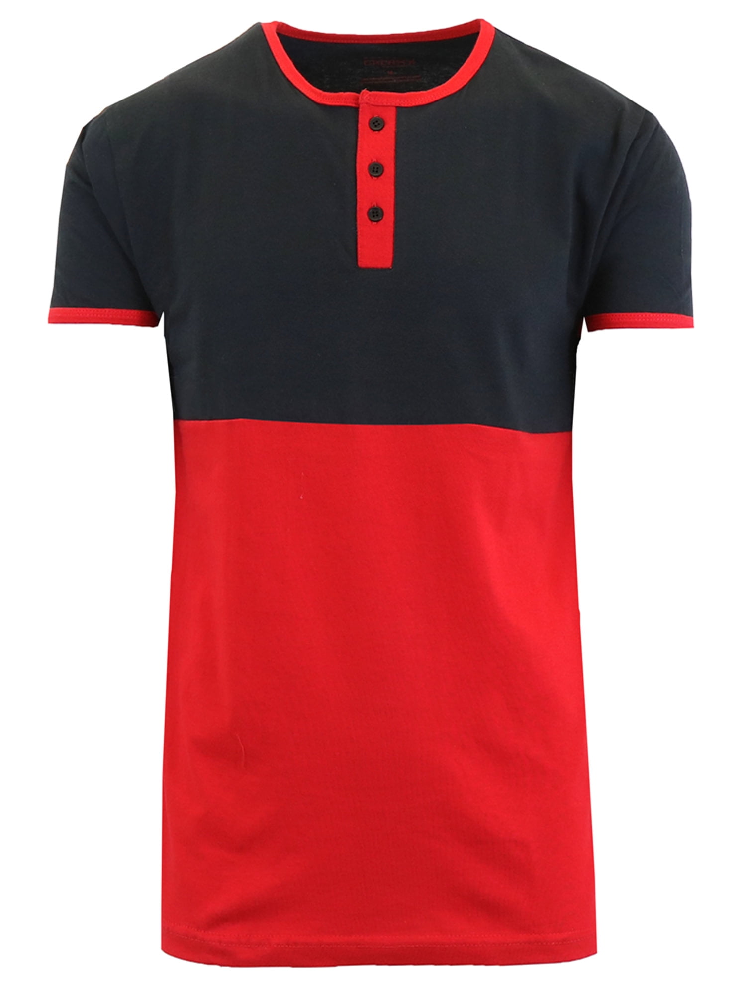 Mens Short Sleeve 100% Cotton Henley Tees - Walmart.com