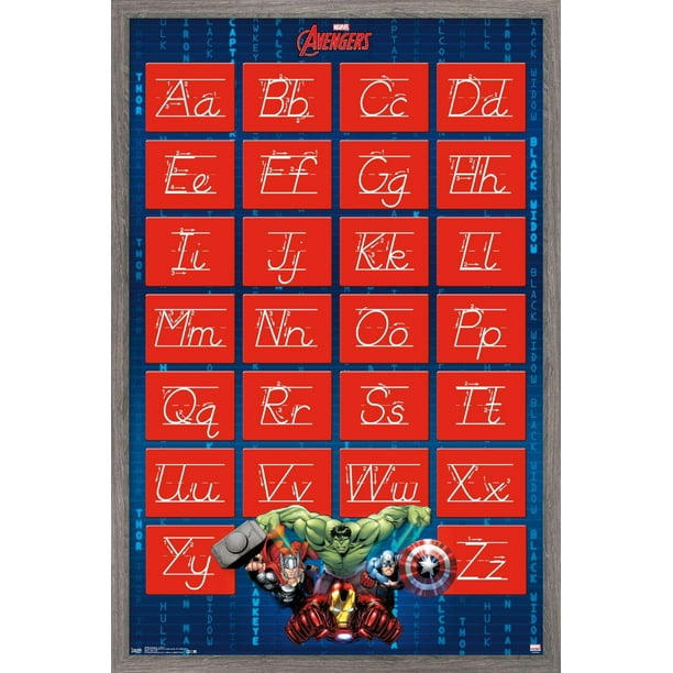 Marvel Comics - Avengers - Alphabet - Write Letters Wall Poster, 14.725 ...