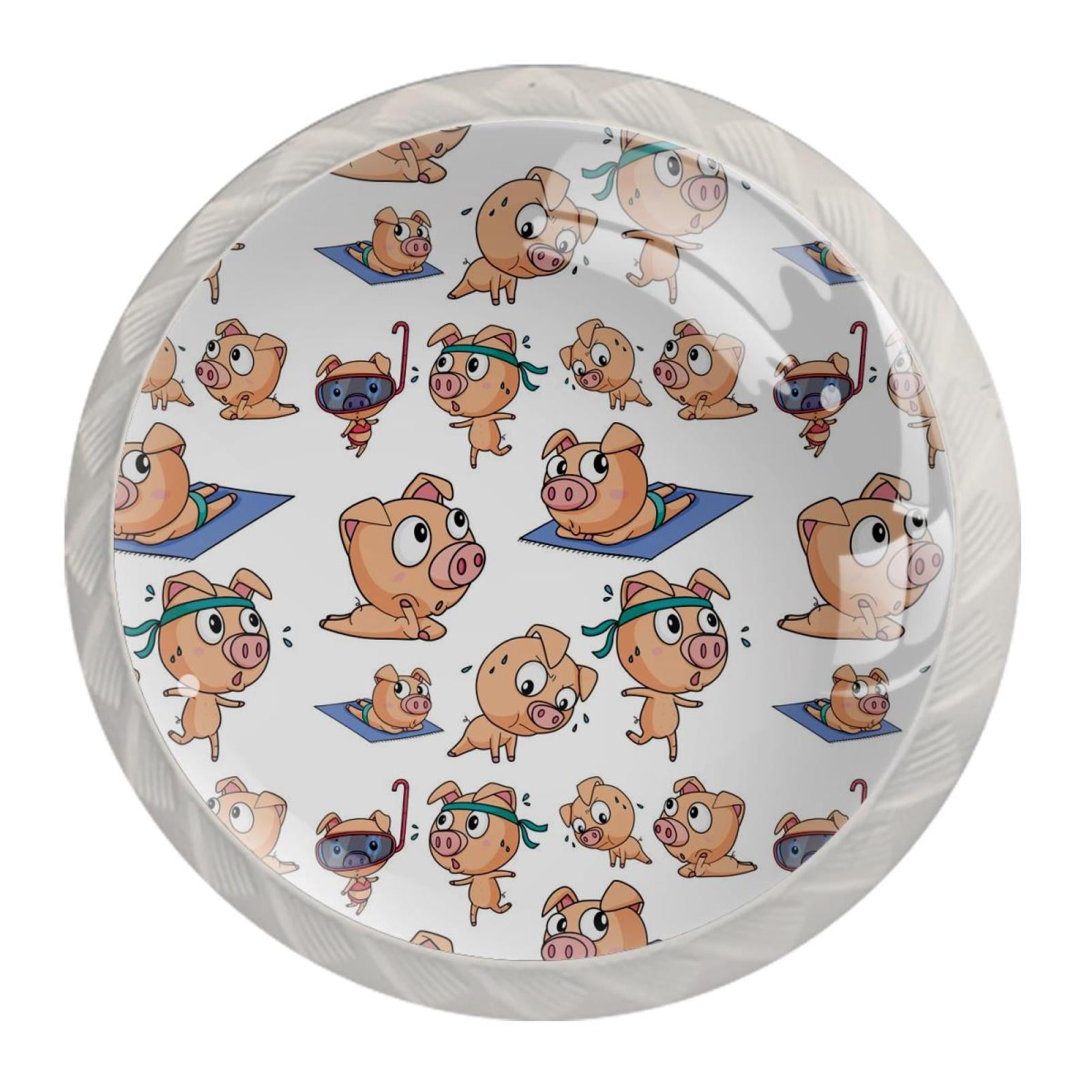 4 Pcs Pig Playing Beach Knobs for Kitchen Cabinet Cupboard Dresser ...