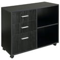 HomCom Mobile Office Filing Cabinet with 3 Drawers, Adjustable Open ...